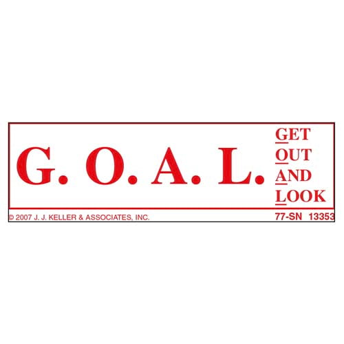 Get Out And Look - GOAL Label, Truck Decals & Markings, 13353