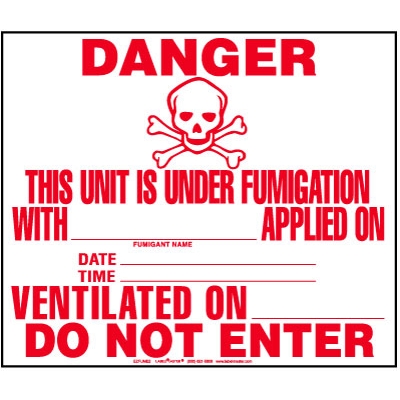 Fumigation Marking - Red Text, Placarding Systems, US-EZFUME2