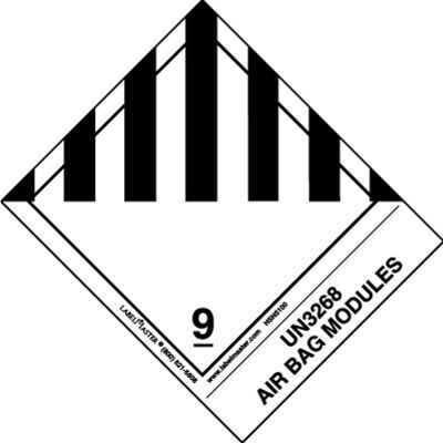 Miscellaneous Dangerous Goods Label UN3268 - Air Bag Modules, DOT ...