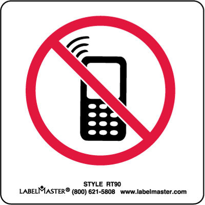 No Cell Phones Decal, Truck Decals & Markings, US-RT90