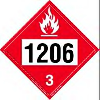 UN 1206 Flammable Liquid Placard, Tagboard, UN Tagboard Placards, ZT2-1206