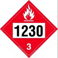 UN 1230 Flammable Liquid Placard, Tagboard, UN Tagboard Placards, ZT2-1230