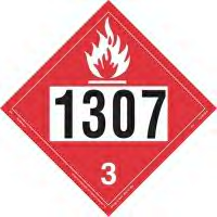 UN 1307 Flammable Liquid Placard, Tagboard, UN Tagboard Placards, ZT2-1307