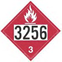 UN 3256 Flammable Liquid Placard, Tagboard, UN Tagboard Placards, ZT2-3256